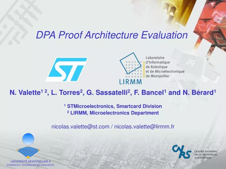 PPT - DPA Proof Architecture Evaluation PowerPoint Presentation, free ...