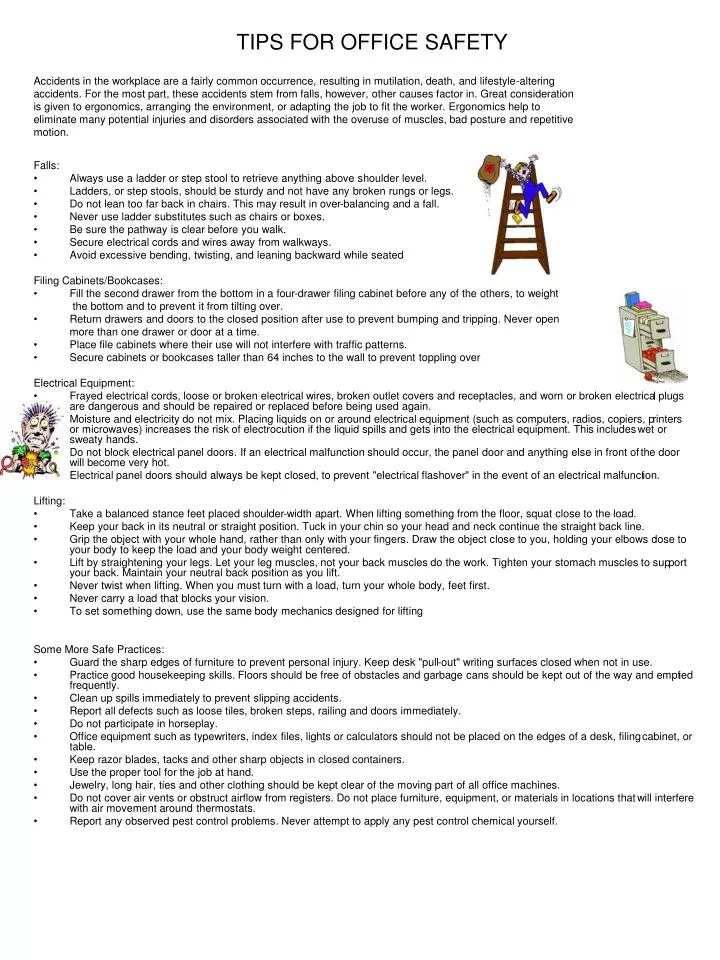PPT - TIPS FOR OFFICE SAFETY PowerPoint Presentation, free download ...