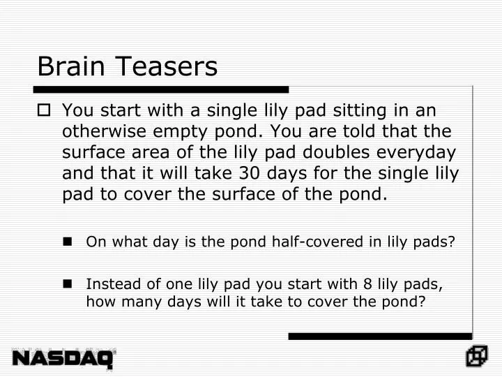 PPT - Brain Teasers PowerPoint Presentation, free download - ID:1817785