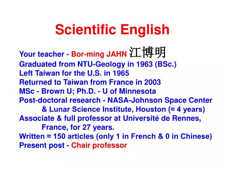 PPT - Scientific English PowerPoint Presentation, free download - ID ...