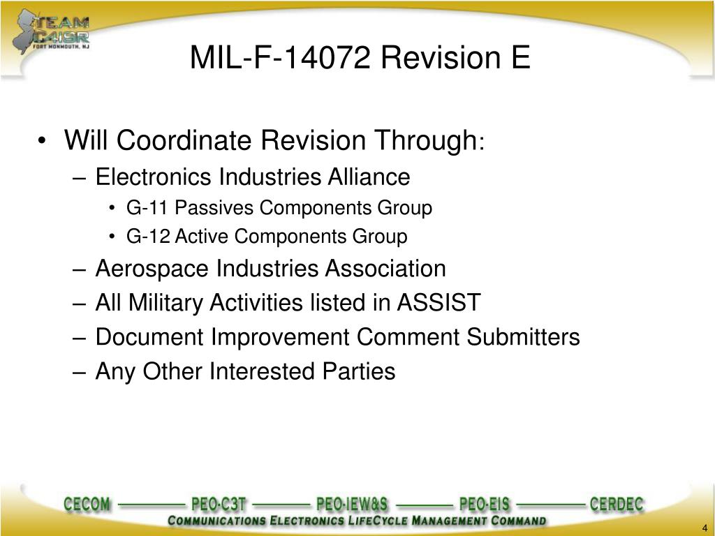 PPT - US Army CELCM Command MIL-F-14072 Finishes for Ground Based ...