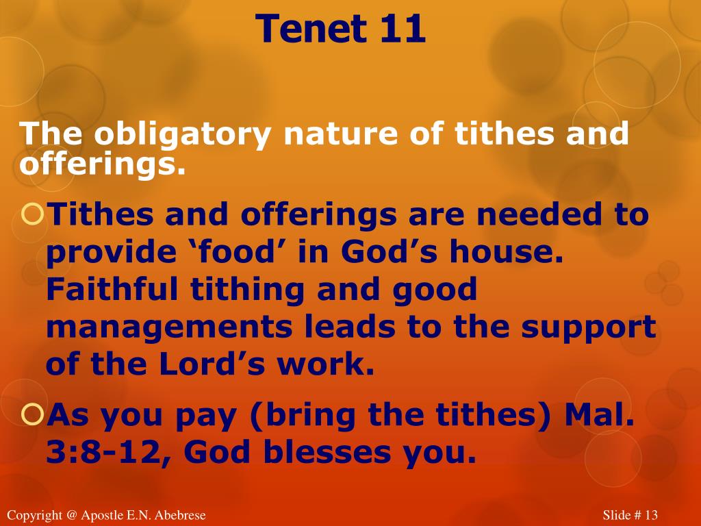 PPT - A SIMPLIFIED FORM OF THE TENETS OF THE APOSTOLIC CHURCH President ...