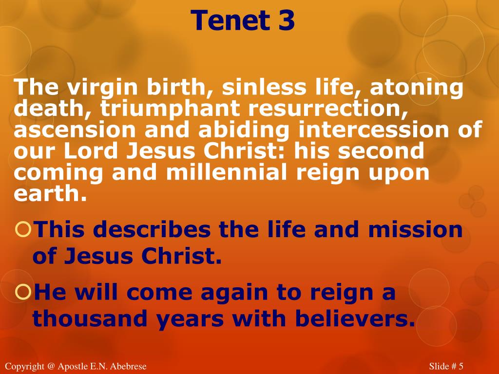 PPT - A SIMPLIFIED FORM OF THE TENETS OF THE APOSTOLIC CHURCH President ...