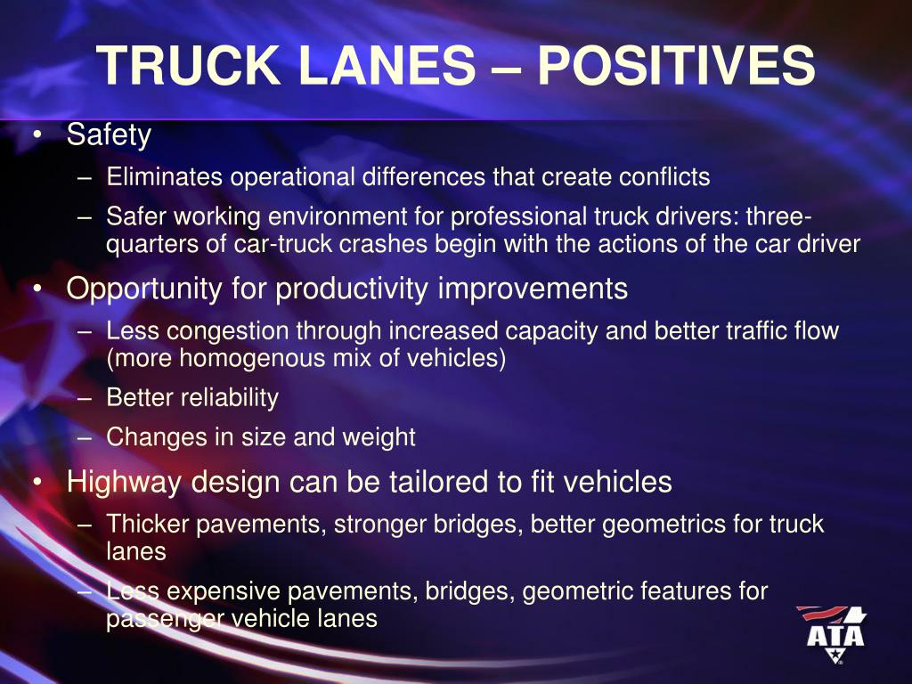 PPT - TALKING FREIGHT SEMINAR: Truck Separated Lanes/Truck Tolling ...