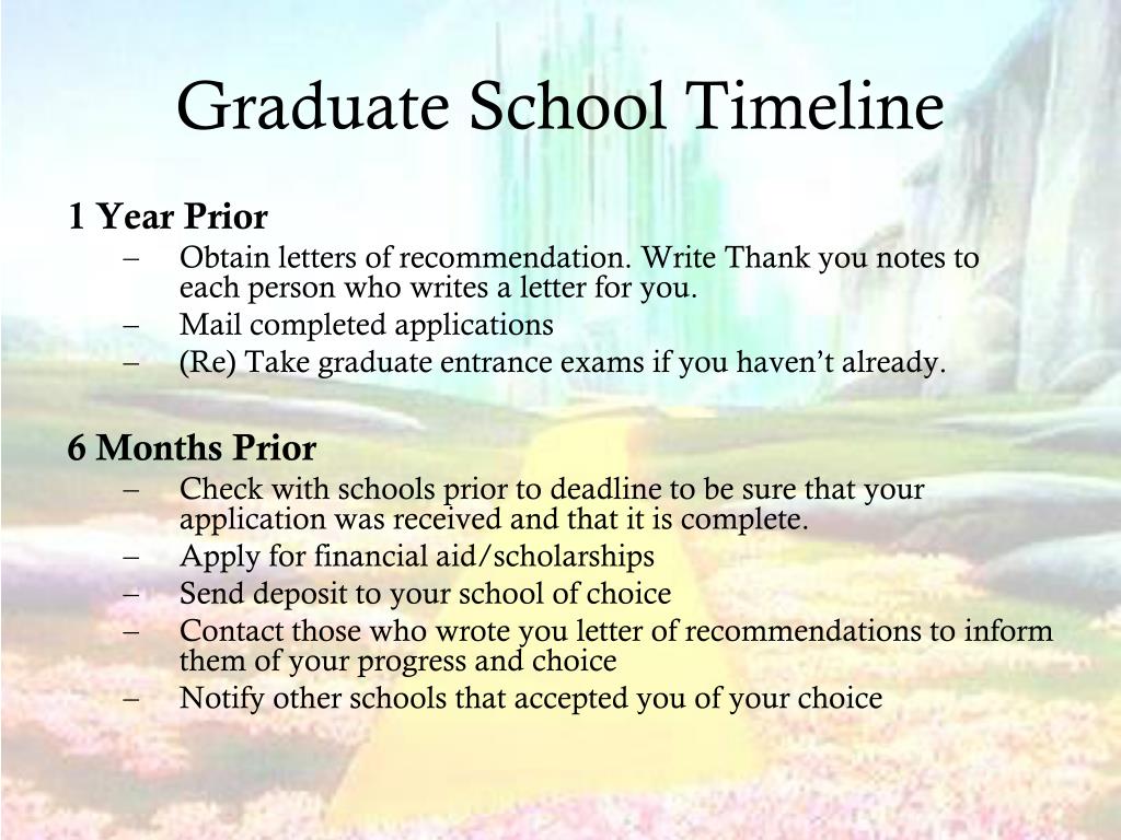 PPT - Follow the Yellow Brick Road to Grad School PowerPoint ...
