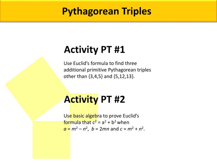 PPT - Pythagorean Triples PowerPoint Presentation - ID:1819919