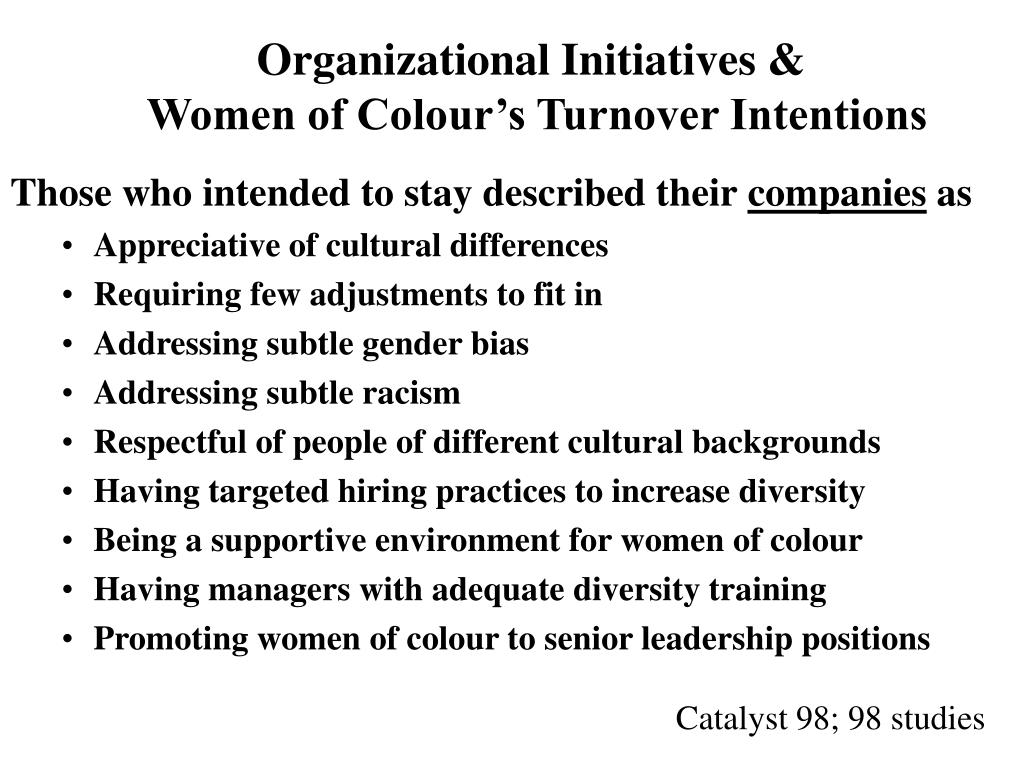 PPT - Causes of turnover among women of colour Roles for Senior leaders ...