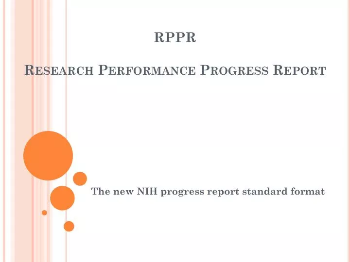 PPT - RPPR Research Performance Progress Report PowerPoint Presentation ...