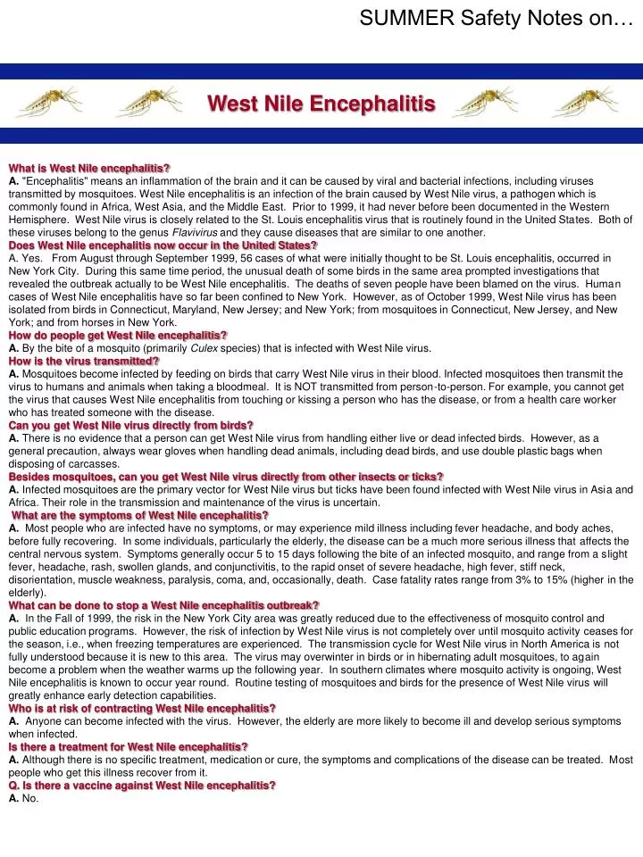 PPT - SUMMER Safety Notes on… PowerPoint Presentation, free download ...