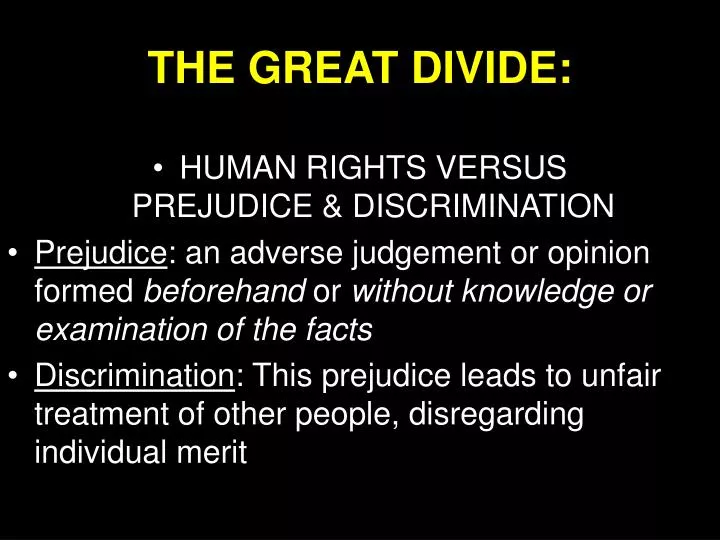 PPT - THE GREAT DIVIDE: PowerPoint Presentation, free download - ID:1821335