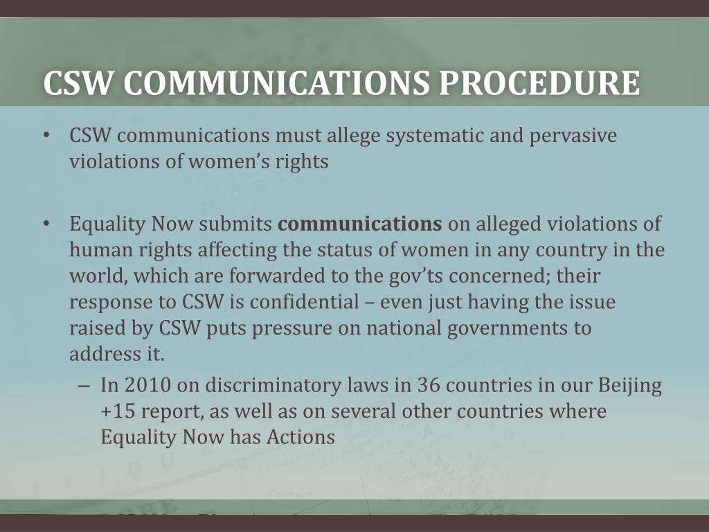 PPT - Equality Now: Eliminating discrimination against women PowerPoint ...