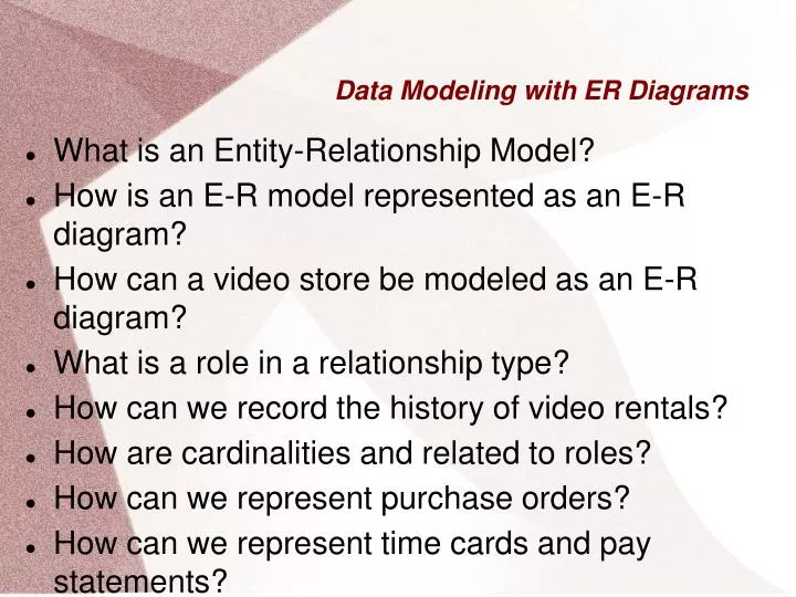 PPT - Data Modeling with ER Diagrams PowerPoint Presentation, free ...