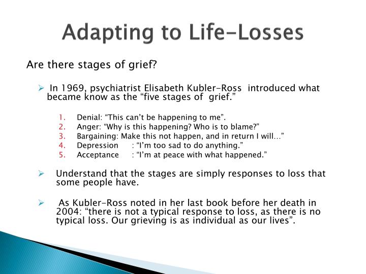 PPT - COPING WITH GRIEF AND LIFE-LOSSES PowerPoint Presentation - ID ...