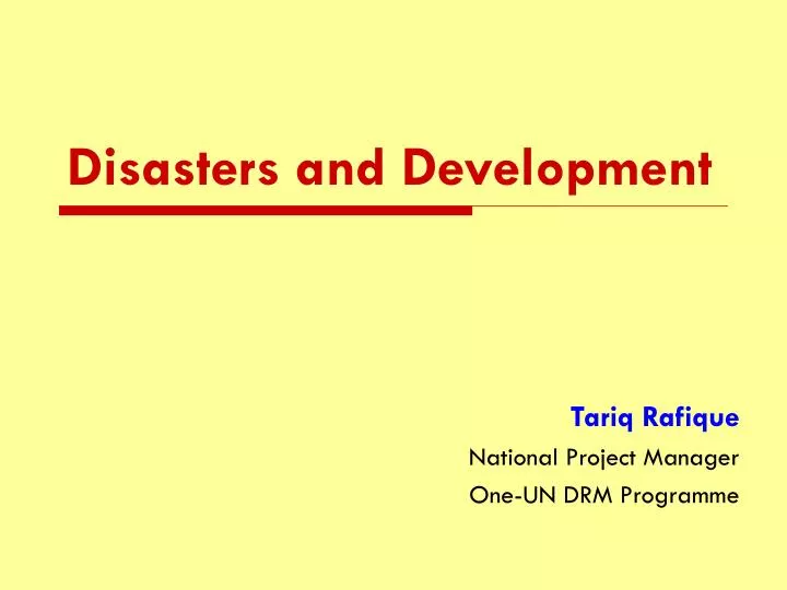 PPT - Disasters and Development PowerPoint Presentation, free download ...