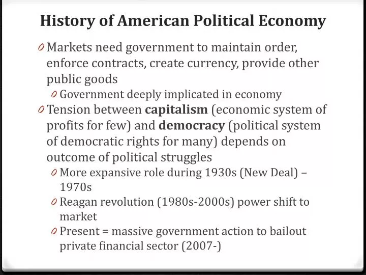 Ppt History Of American Political Economy Powerpoint Presentation