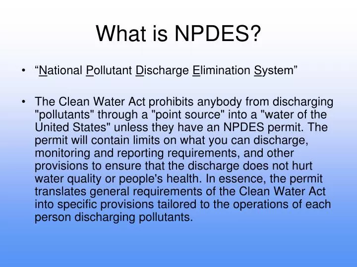 PPT - What is NPDES? PowerPoint Presentation, free download - ID:1823113