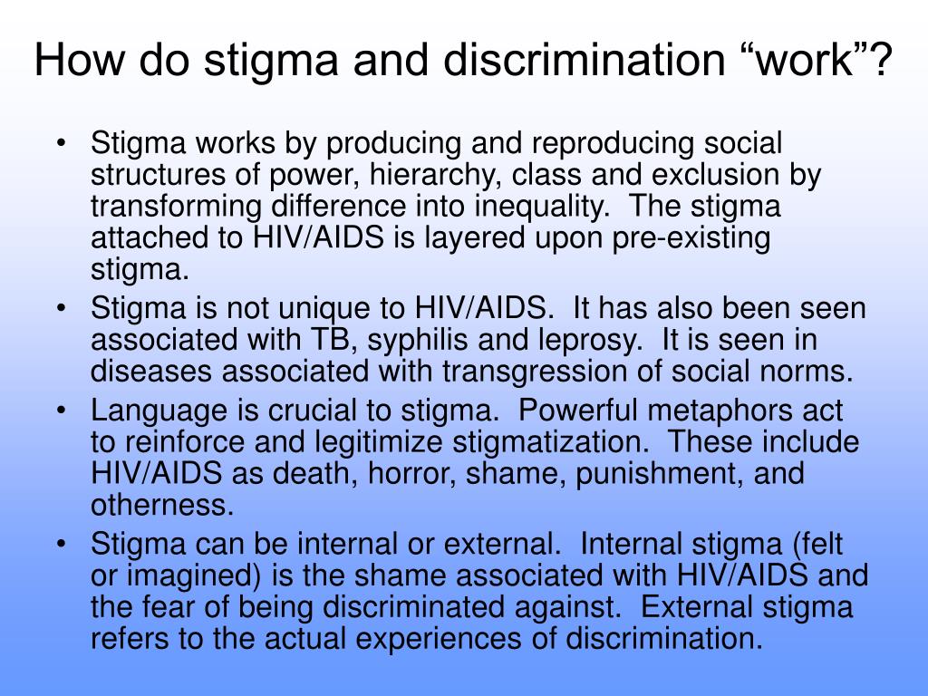 Ppt Stigma And Discrimination In Caring For Hiv Aids Patients