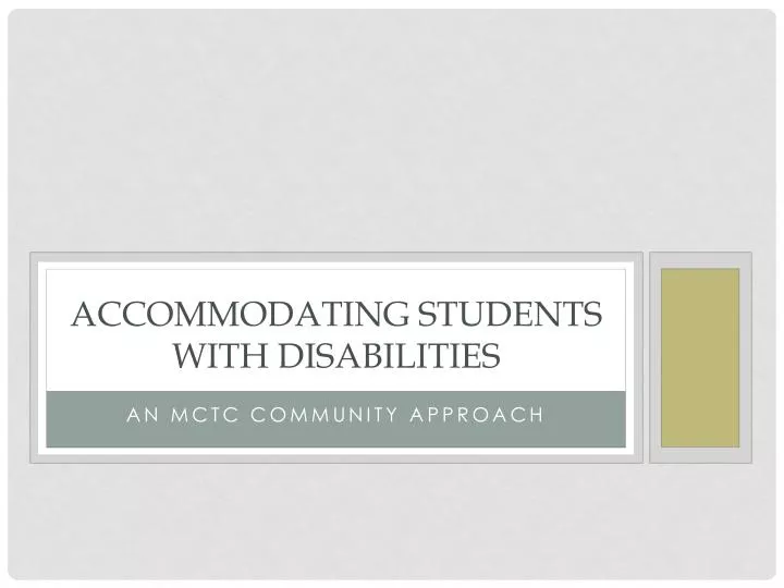 PPT - Accommodating students with disabilities PowerPoint Presentation ...