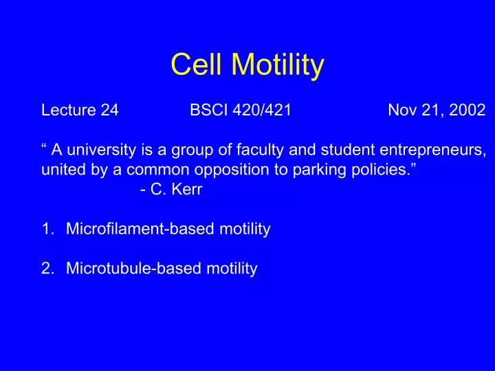 PPT - Cell Motility PowerPoint Presentation, free download - ID:1823484