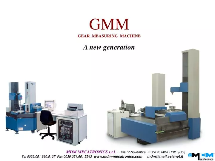 PPT - GMM GEAR MEASURING MACHINE A new generation PowerPoint ...