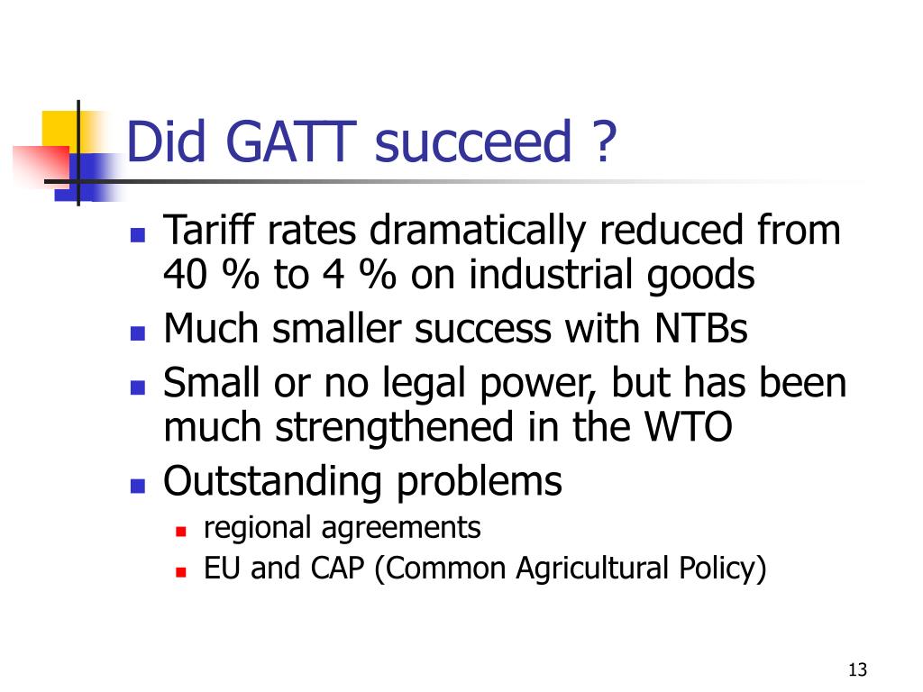 PPT - International commercial diplomacy - GATT/WTO PowerPoint ...
