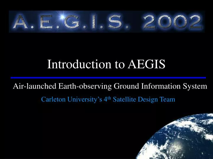 PPT - Air-launched Earth-observing Ground Information System PowerPoint ...