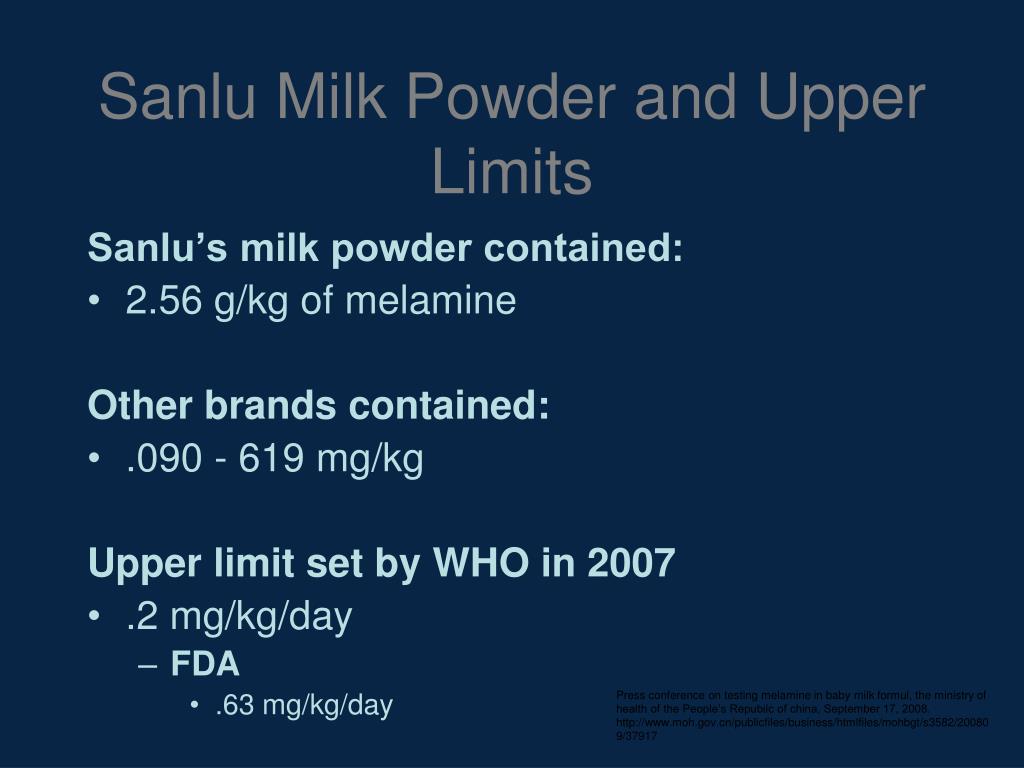 PPT - Melamine contamination: the short- and long-term impacts on ...