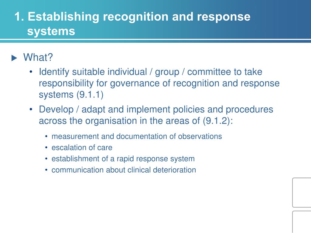 PPT - Standard 9: Recognising and Responding to Clinical Deterioration ...