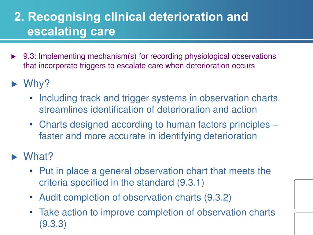 PPT - Standard 9: Recognising and Responding to Clinical Deterioration ...