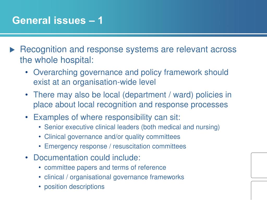 PPT - Standard 9: Recognising and Responding to Clinical Deterioration ...