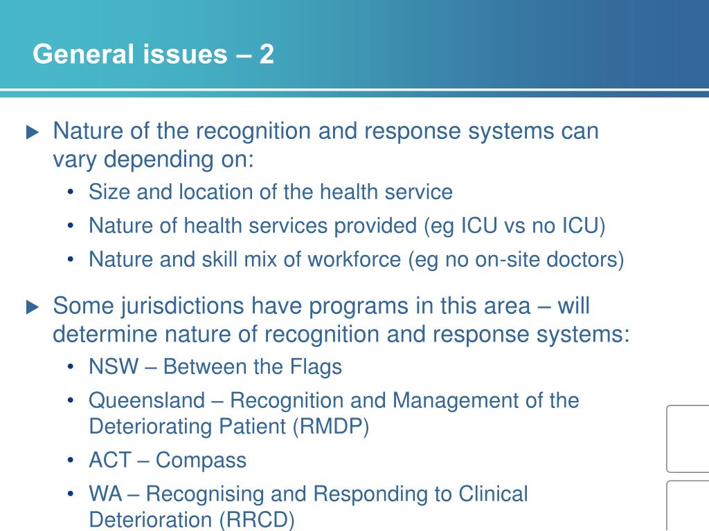 PPT - Standard 9: Recognising and Responding to Clinical Deterioration ...