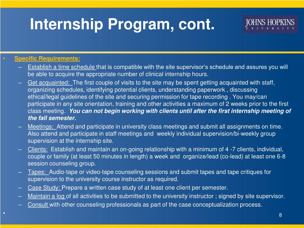 PPT - Clinical Mental Health Counseling Internship Orientation ...