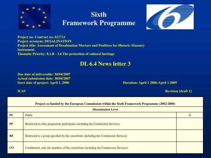 PPT - Sixth Framework Programme PowerPoint Presentation, free download ...