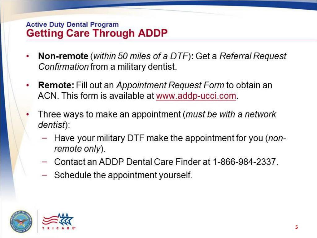 PPT - TRICARE Your Military Health Plan: TRICARE Dental Options ...