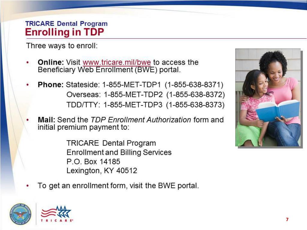 PPT - TRICARE Your Military Health Plan: TRICARE Dental Options ...
