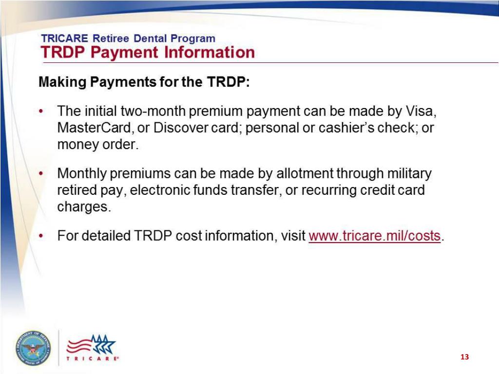 PPT - TRICARE Your Military Health Plan: TRICARE Dental Options ...