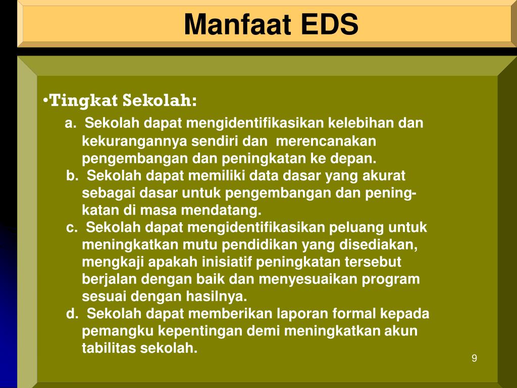 PPT - CAPACITY BUILDING PENGGUNAAN INSTRUMEN EDS TINGKAT NASIONAL TAHUN ...