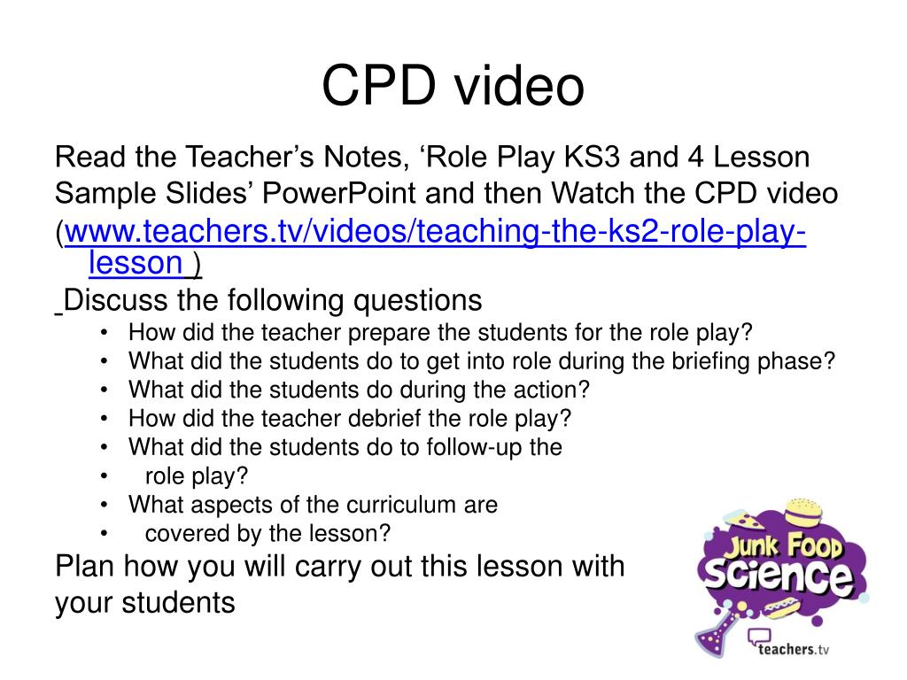 PPT - Junk Food Science Role Play KS2 Lesson PowerPoint Presentation ...