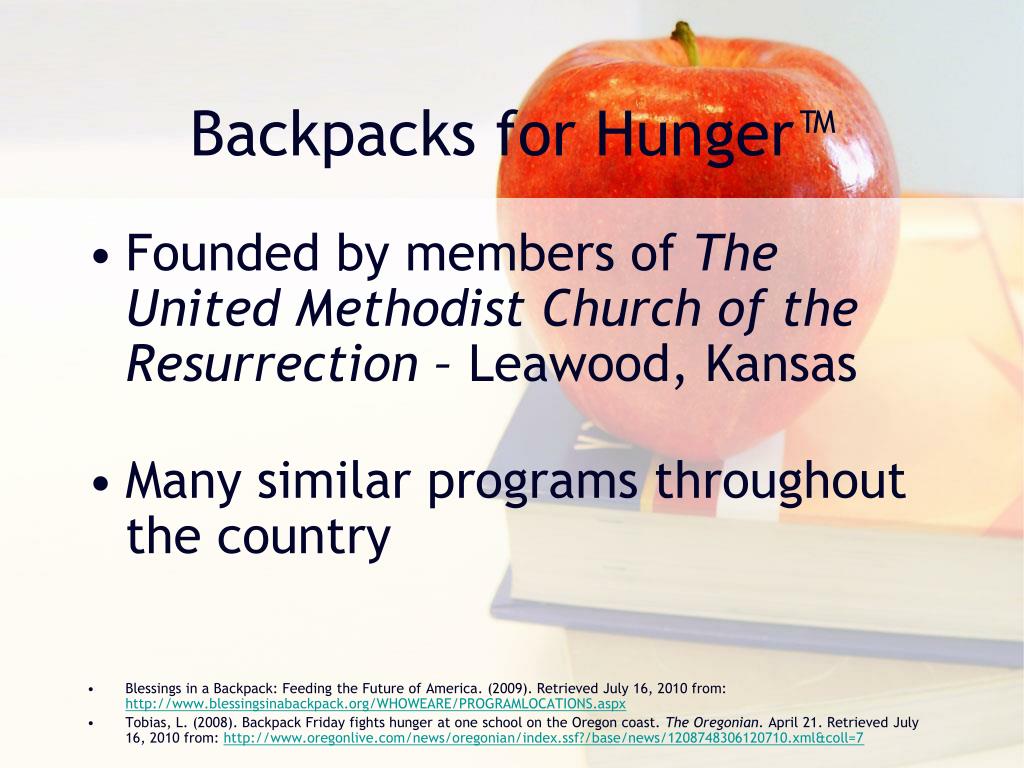 PPT - Backpacks for Hunger™ Aiding the Hungry of Kansas City PowerPoint ...
