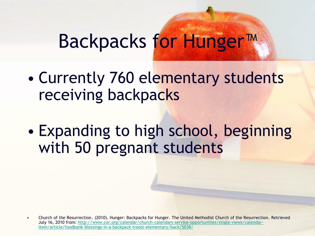 PPT - Backpacks for Hunger™ Aiding the Hungry of Kansas City PowerPoint ...