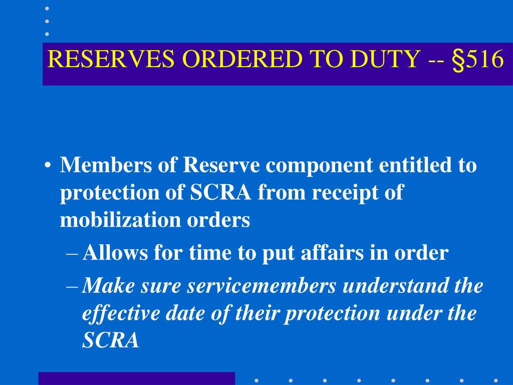 PPT - THE SERVICEMEMBERS CIVIL RELIEF ACT PowerPoint Presentation, free ...