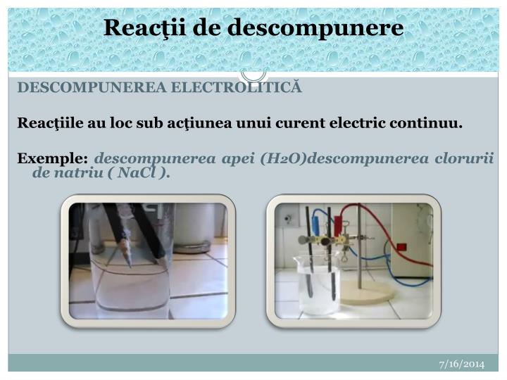 PPT - REACŢII DE DESCOMPUNERE PowerPoint Presentation - ID:1827308