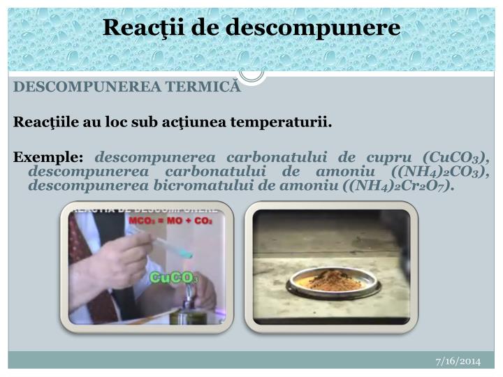 PPT - REACŢII DE DESCOMPUNERE PowerPoint Presentation - ID:1827308