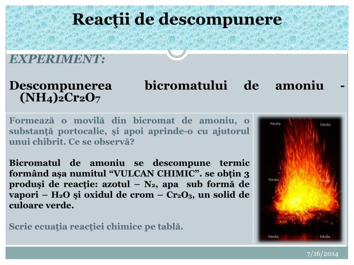 PPT - REACŢII DE DESCOMPUNERE PowerPoint Presentation - ID:1827308