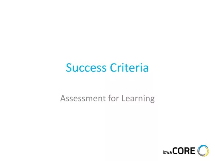 PPT - Success Criteria PowerPoint Presentation, free download - ID:1828002