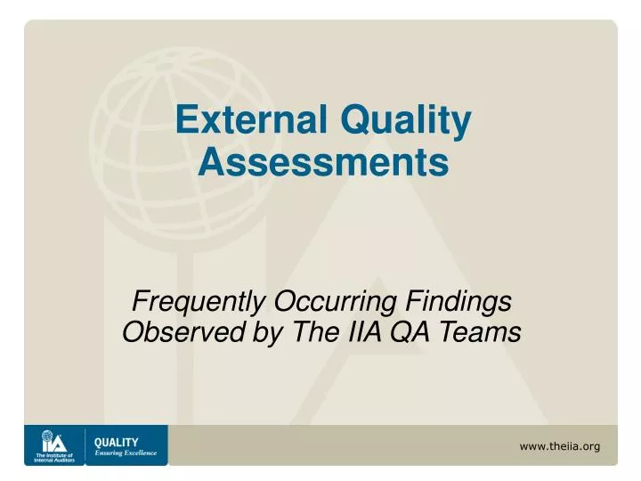 PPT - External Quality Assessments PowerPoint Presentation, free ...