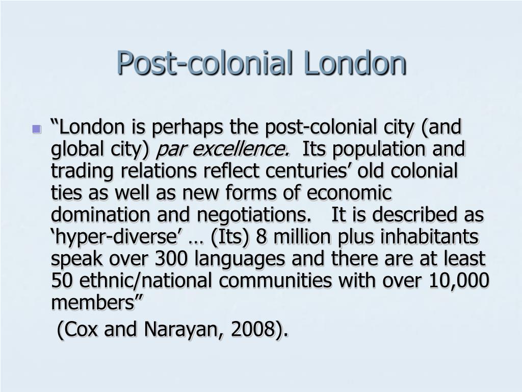 PPT - Post-Colonial London Women's Identities Study PowerPoint ...