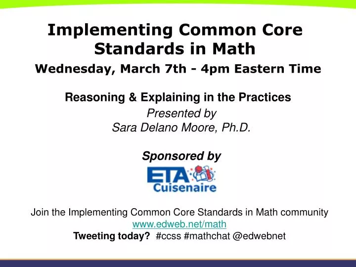 PPT - Implementing Common Core Standards in Math PowerPoint ...