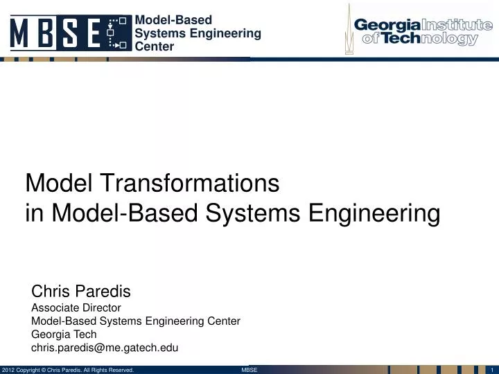 PPT - Model Transformations in Model-Based Systems Engineering PowerPoint Presentation - ID:1830172