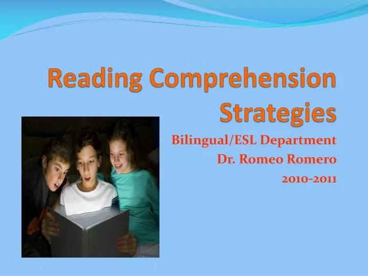 Comprehension Strategies Comprehension